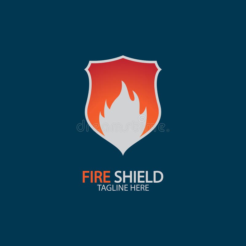 Fire Shield Logo Design Element. Fire Warning Sign Shield Stock Vector ...