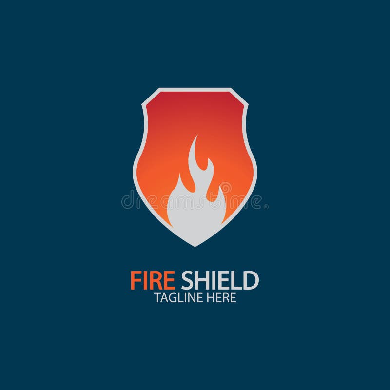 Fire Shield Logo Design Element. Fire Warning Sign Shield Stock Vector ...