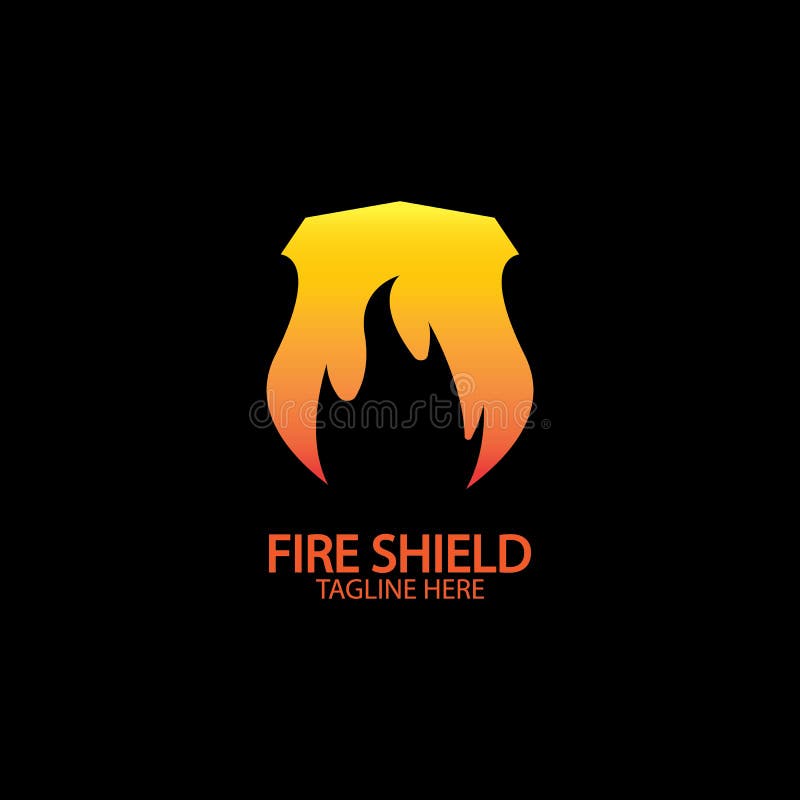 Fire Shield Logo Design Element. Fire Warning Sign Shield Stock Vector ...