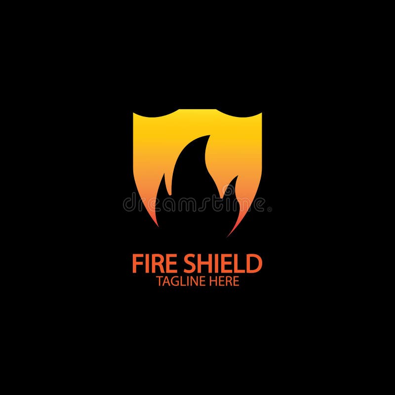 Fire Shield Logo Design Element. Fire Warning Sign Shield Stock Vector ...