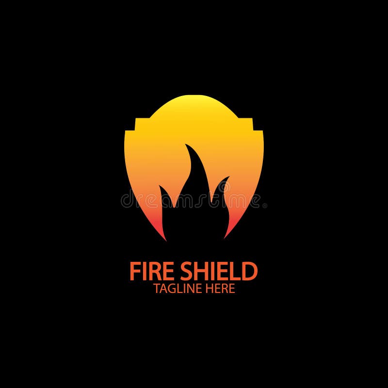 Fire Shield Logo Design Element. Fire Warning Sign Shield Stock Vector ...