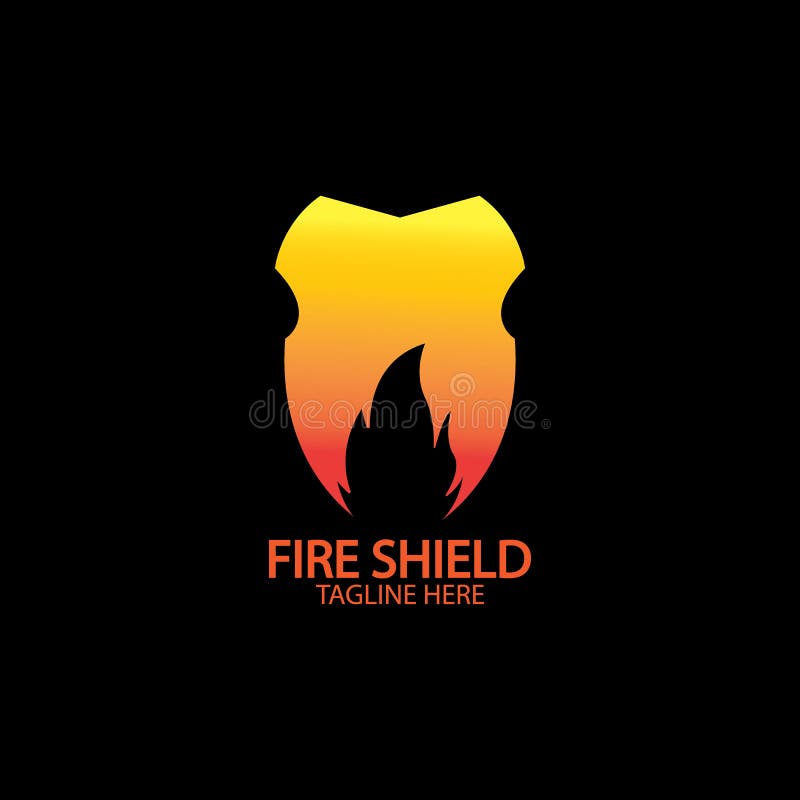 Fire Shield Logo Design Element. Fire Warning Sign Shield Stock Vector ...