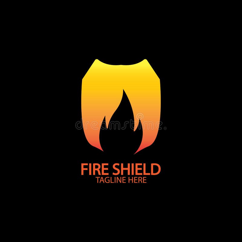 Fire Shield Logo Design Element. Fire Warning Sign Shield Stock Vector ...