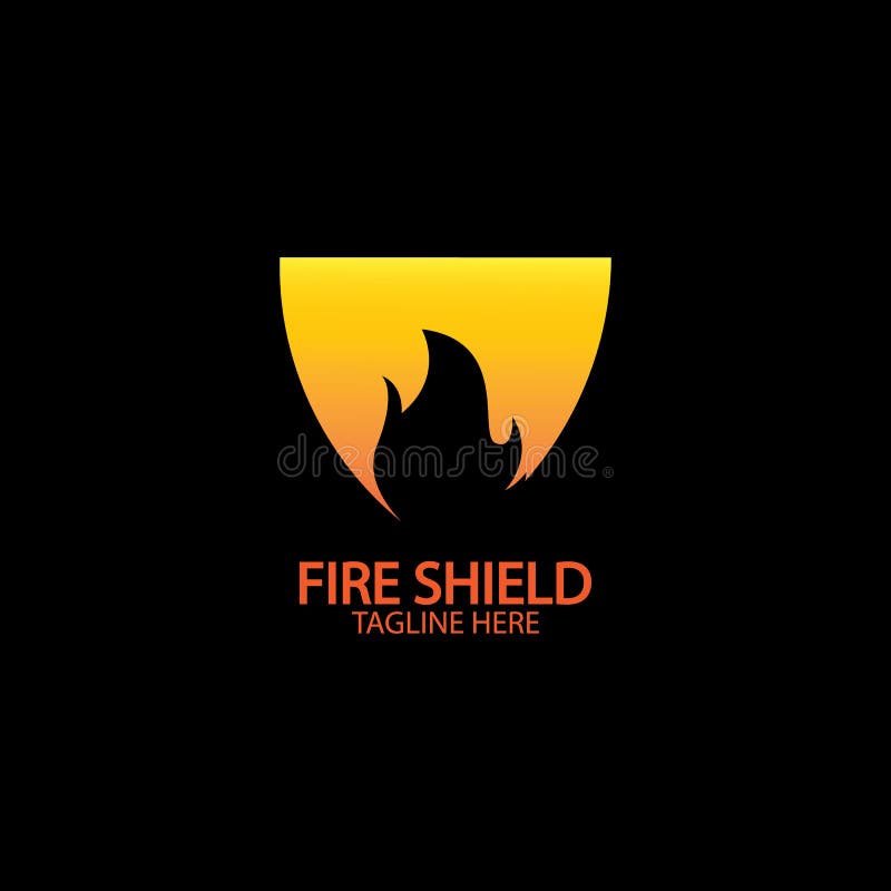 Fire Shield Logo Design Element. Fire Warning Sign Shield Stock Vector ...