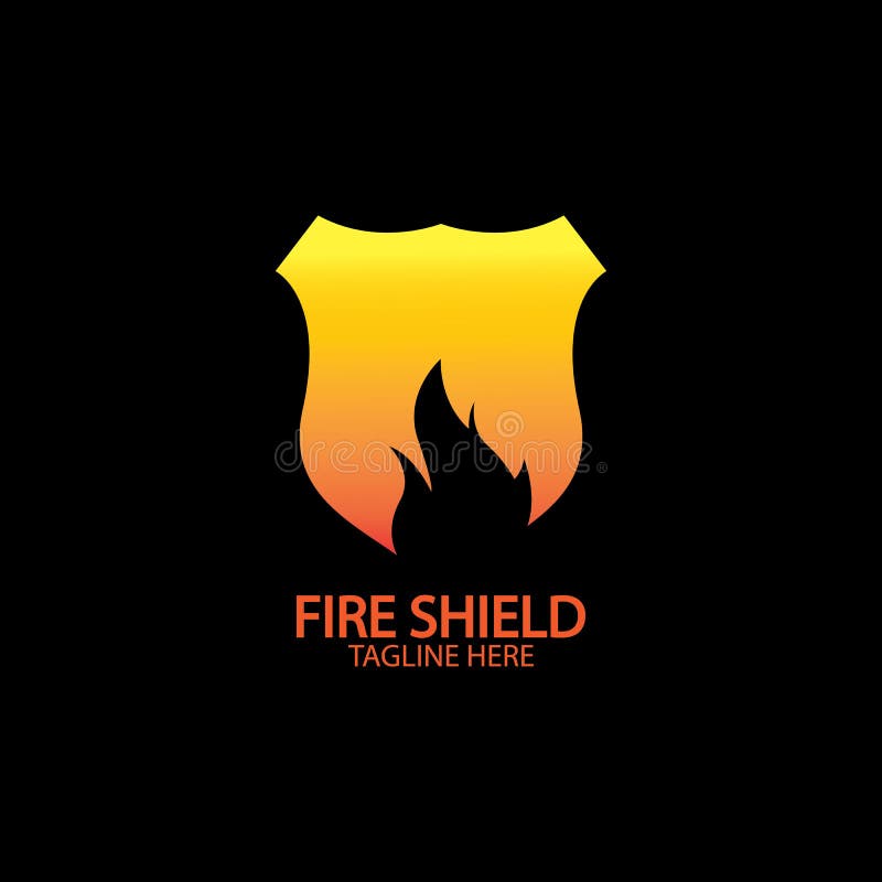 Fire Shield Logo Design Element. Fire Warning Sign Shield Stock Vector ...