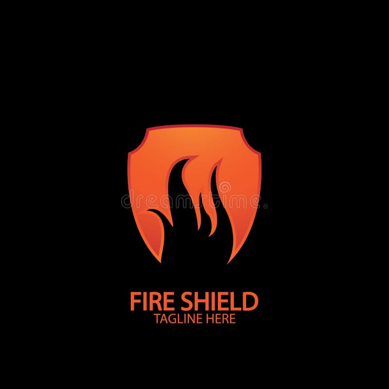 Fire Shield Logo Design Element. Fire Warning Sign Shield Stock Vector ...