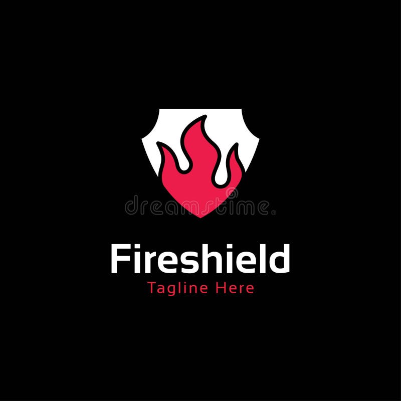 Fire Shield Logo Design Illustration Vector Template Stock Vector ...