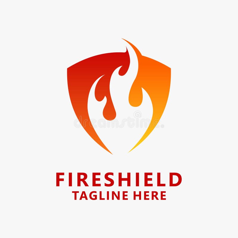 Fire shield logo design stock vector. Illustration of business - 237706225