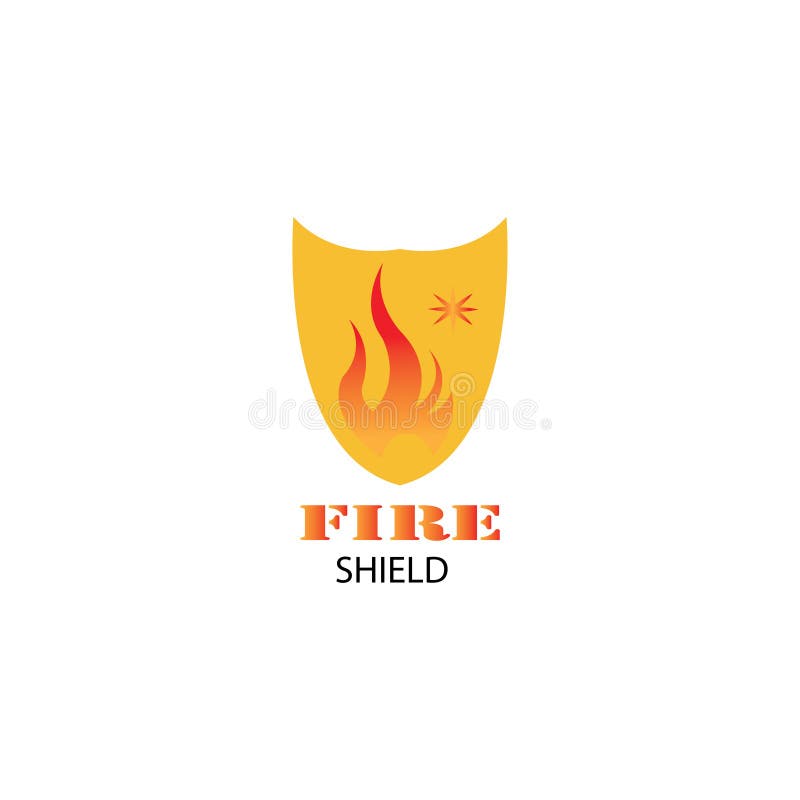 Fire Shield Logo, Illustration, Colorful Design Vector Template Stock ...