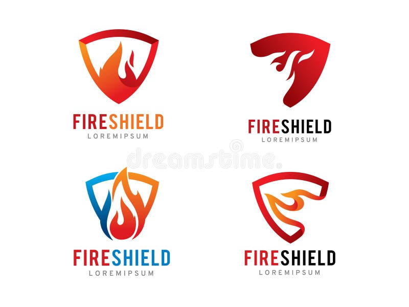Fire Shield Logo Symbol or Icon Template Stock Vector - Illustration of ...