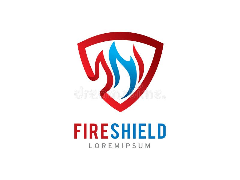 Fire and Shield Logo Symbol or Icon Template Stock Vector ...
