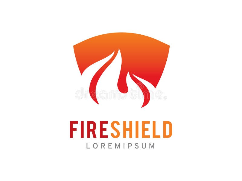 Fire and Shield Logo Symbol or Icon Template Stock Vector ...