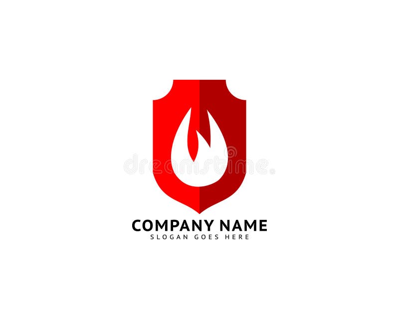 Fire Shield Logo Template Design Stock Vector - Illustration of fireman ...