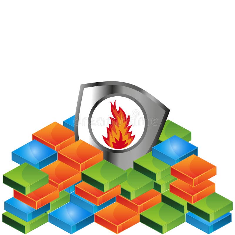 Fire Shield Vector Illustration Stock Vector - Illustration of frame ...