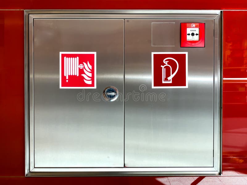 Fire Shield on the Wall of the Building. Stock Photo - Image of rescue ...