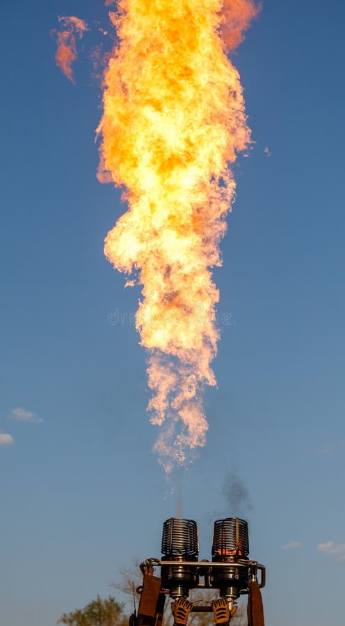 A Fire is Shooting Out of a Contraption in the Sky Stock Image - Image ...