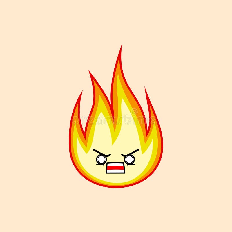 Fire Shouting Face Expression Clipart Stock Vector - Illustration of ...