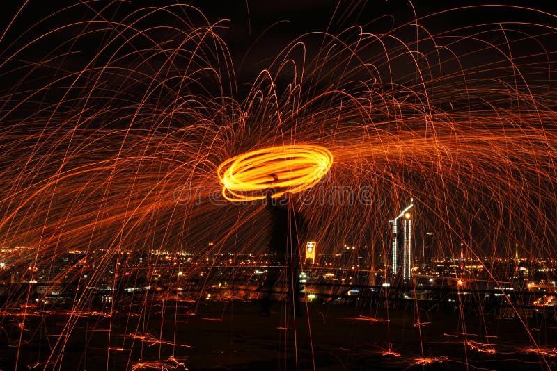 Fire show stock image. Image of fire, sparkler, knights - 27047365