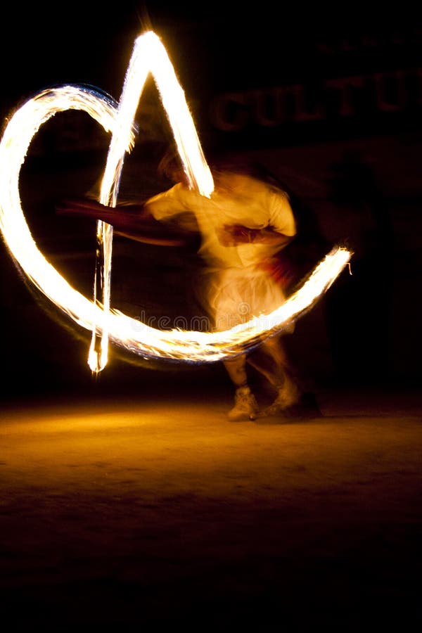 Hawaiian FIre Dancers in the Ocean Stock Image - Image of islands ...
