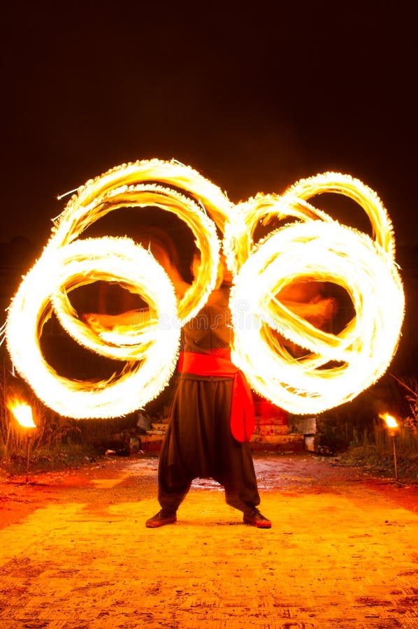 Fire show stock photo. Image of flame, circles, show - 40121406