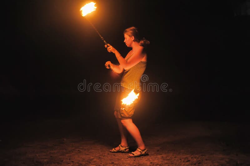Fire show editorial stock image. Image of rayong, excite - 44048254