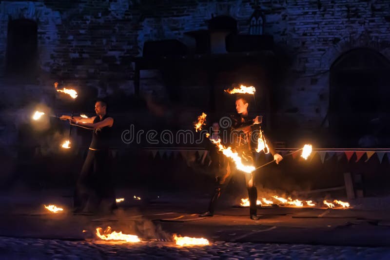 Fire show editorial stock photo. Image of bonfire, flames - 47896153