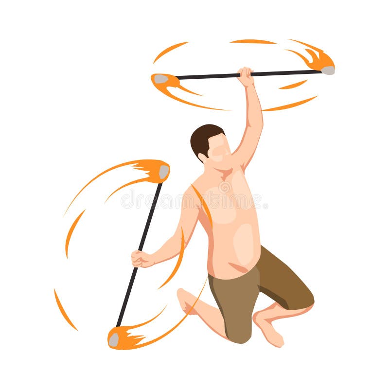 Fire Show Artist stock vector. Illustration of recreation - 275524427