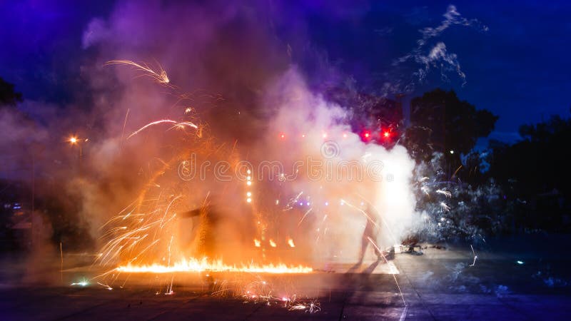 Fire show stock photo. Image of actions, dancing, bizarre - 80193148