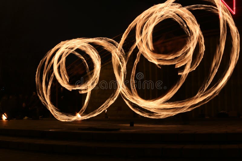 Fire Show Flaming Trails stock image. Image of flame - 49016127
