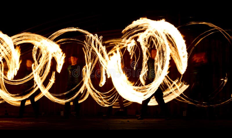 Fire Show Flaming Trails stock photo. Image of energy - 50045448