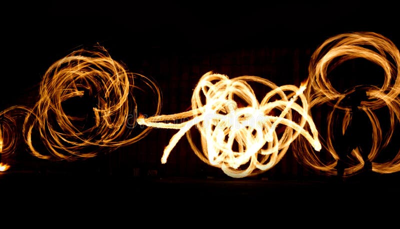 Fire Show Flaming Trails - Stock Image - Everypixel