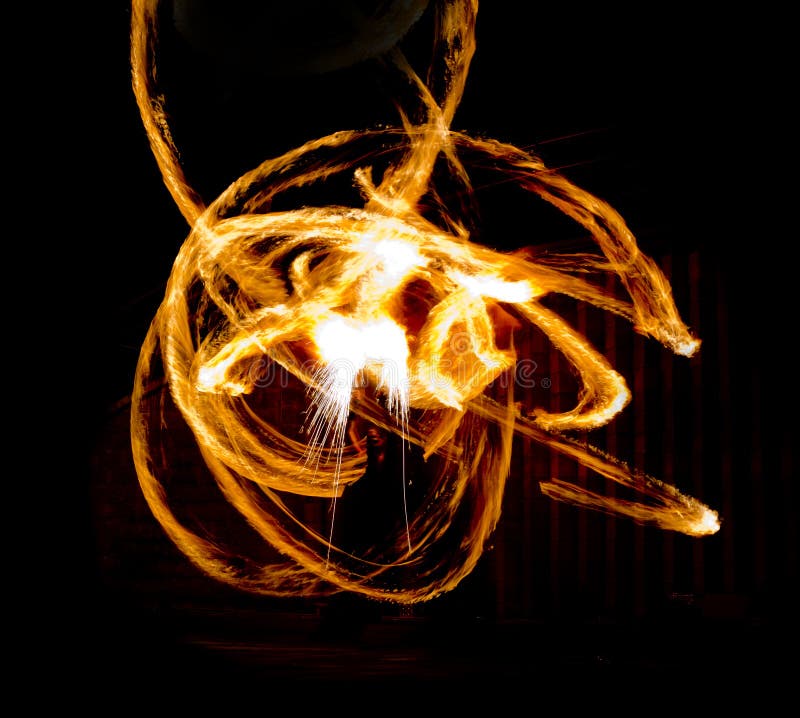 Fire Show Flaming Trails stock photo. Image of circle - 51277234