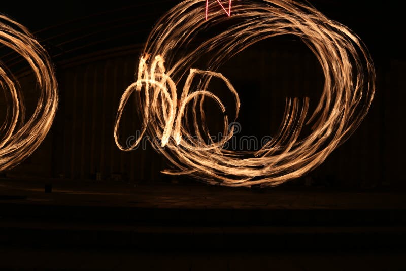 Fire Show Flaming Trails stock photo. Image of danger - 51321376
