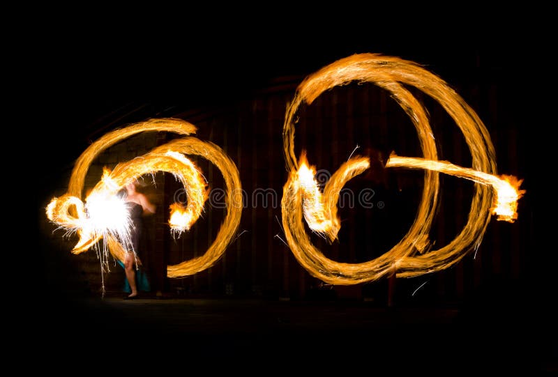 Fire Show Flaming Trails stock photo. Image of orange - 51529604