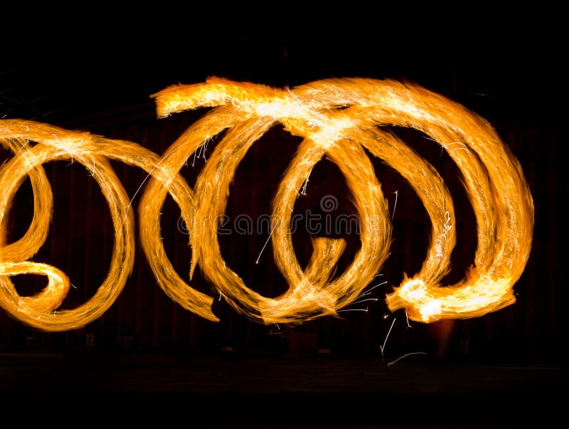 Fire Show Flaming Trails stock image. Image of fireshow - 52190299