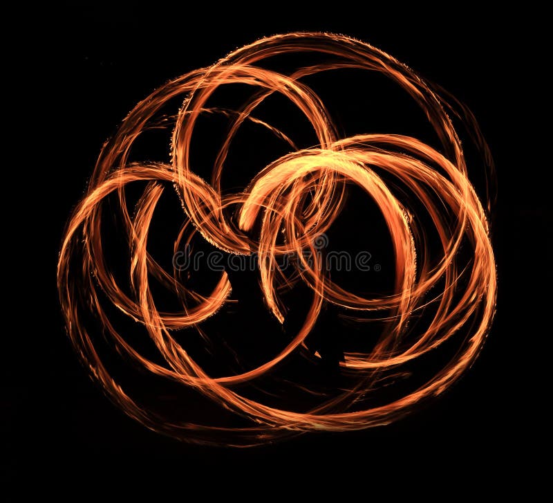 Fire Show Flaming Trails, Background Stock Image - Image of unique ...