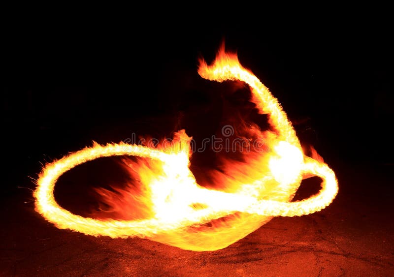 Fire Show Flaming Trails, Background Stock Image - Image of fire ...