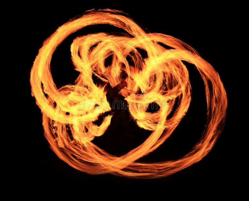 Fire Show Flaming Trails, Background Stock Photo - Image of heat ...