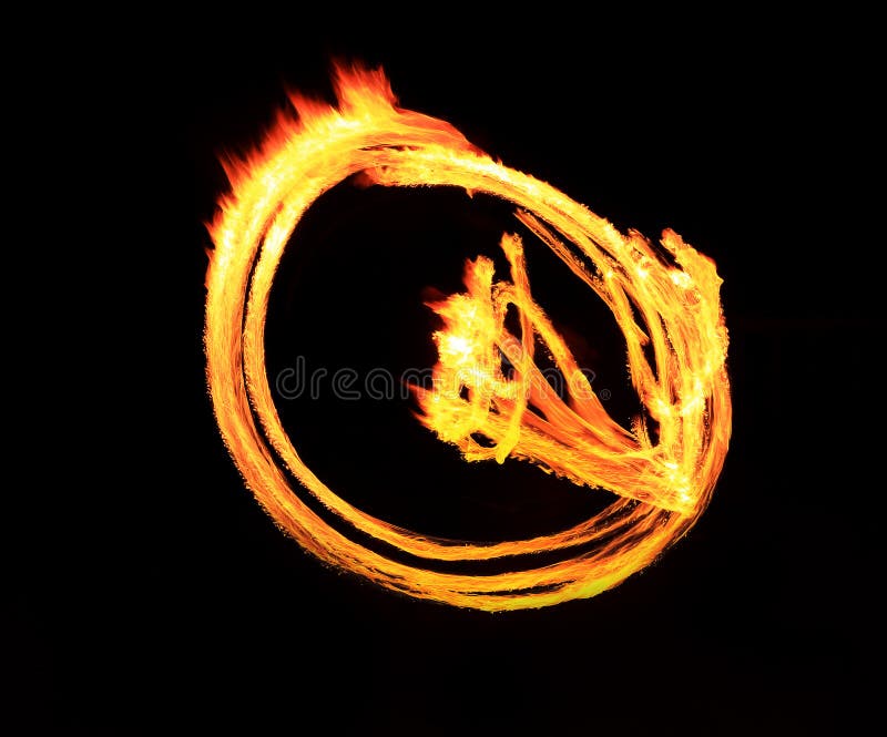 Fire Show Flaming Trails, Background Stock Photo - Image of energy ...