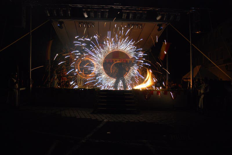 Fire show Historical stock image. Image of fire, black - 43745223