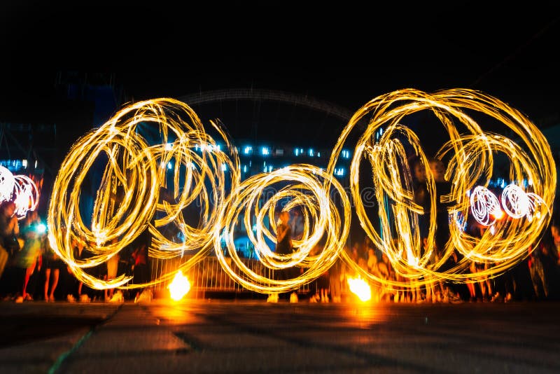 Fire Show at the Holiday. Photo is Blurry, Slow Shutter Speed Stock ...