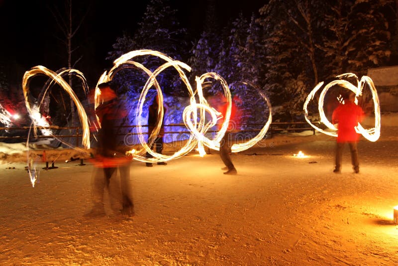 Fire Show at night stock photo. Image of energy, flaming - 18026006