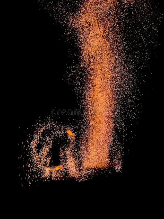Fire show at night stock image. Image of breath, night - 264661671