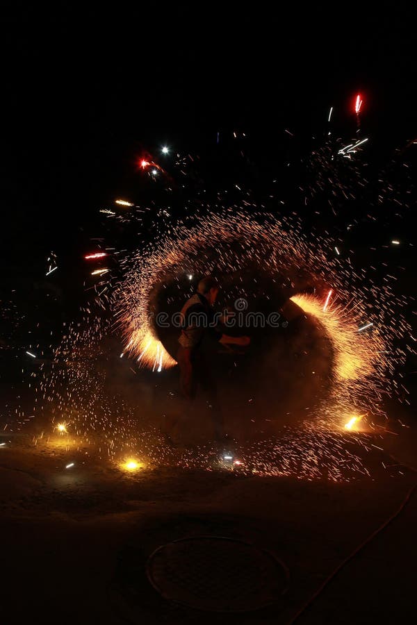 Fire show stock image. Image of people, show, festival - 65241915