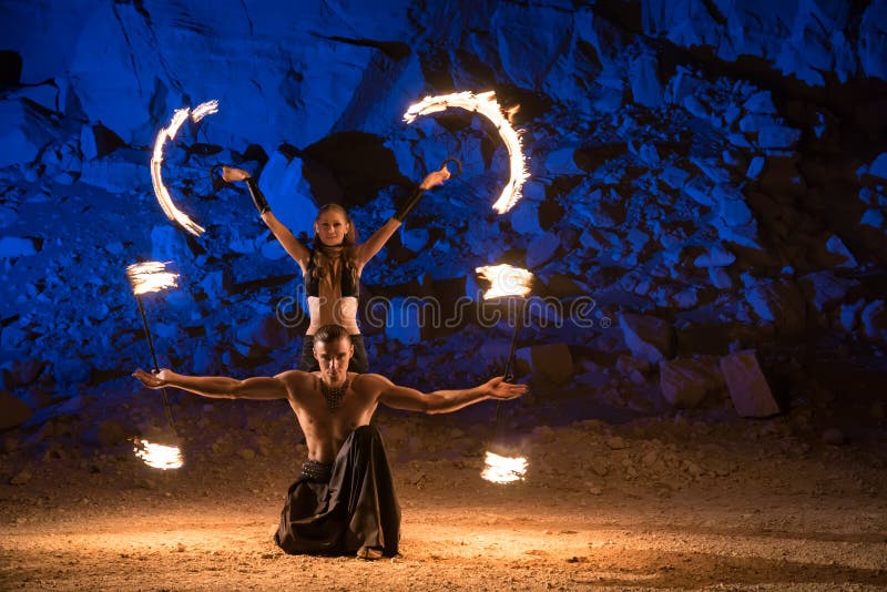 Fire show performance stock photo. Image of event, outside - 71076762