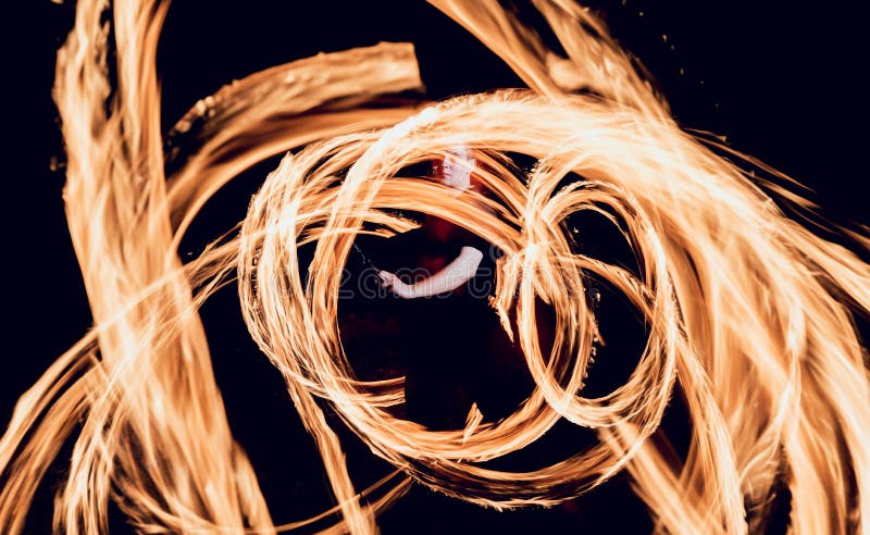 Fire Show. Fire Performance at the Night Stock Photo - Image of flaming ...