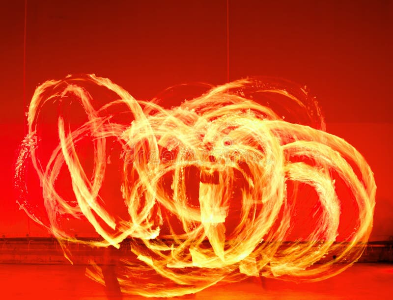 A Fire Show Performed on Stage Stock Image - Image of combustion ...