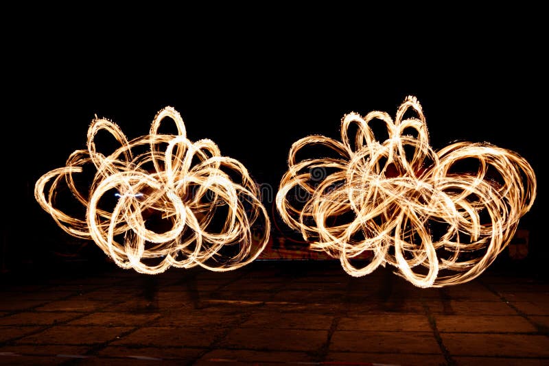 Fire Show, Rotation of Fire Stock Image - Image of abstract, festival ...