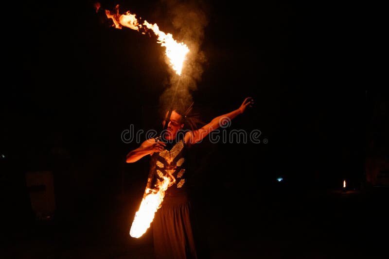 Fire Show, Rotation of Fire Stock Image - Image of life, heat: 180555539