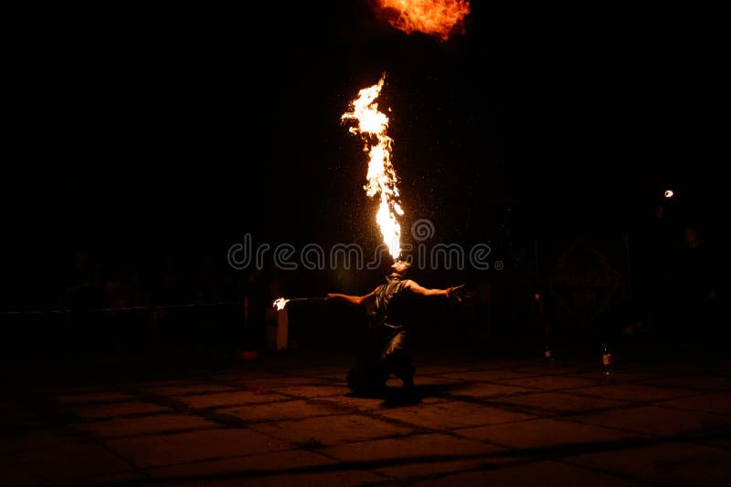 Fire Show, Rotation of Fire Stock Image - Image of life, heat: 180555539
